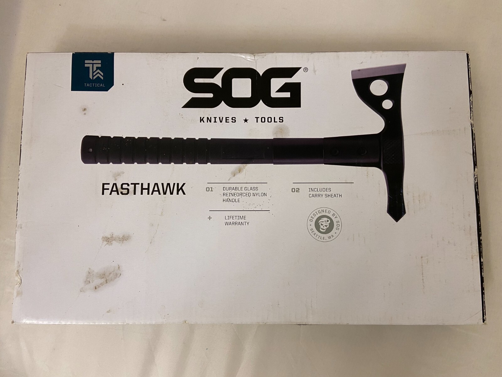 SOG FastHawk Axe 2" Straight Edge Black Glass Nylon Handle SOG-F06TN-CP ...