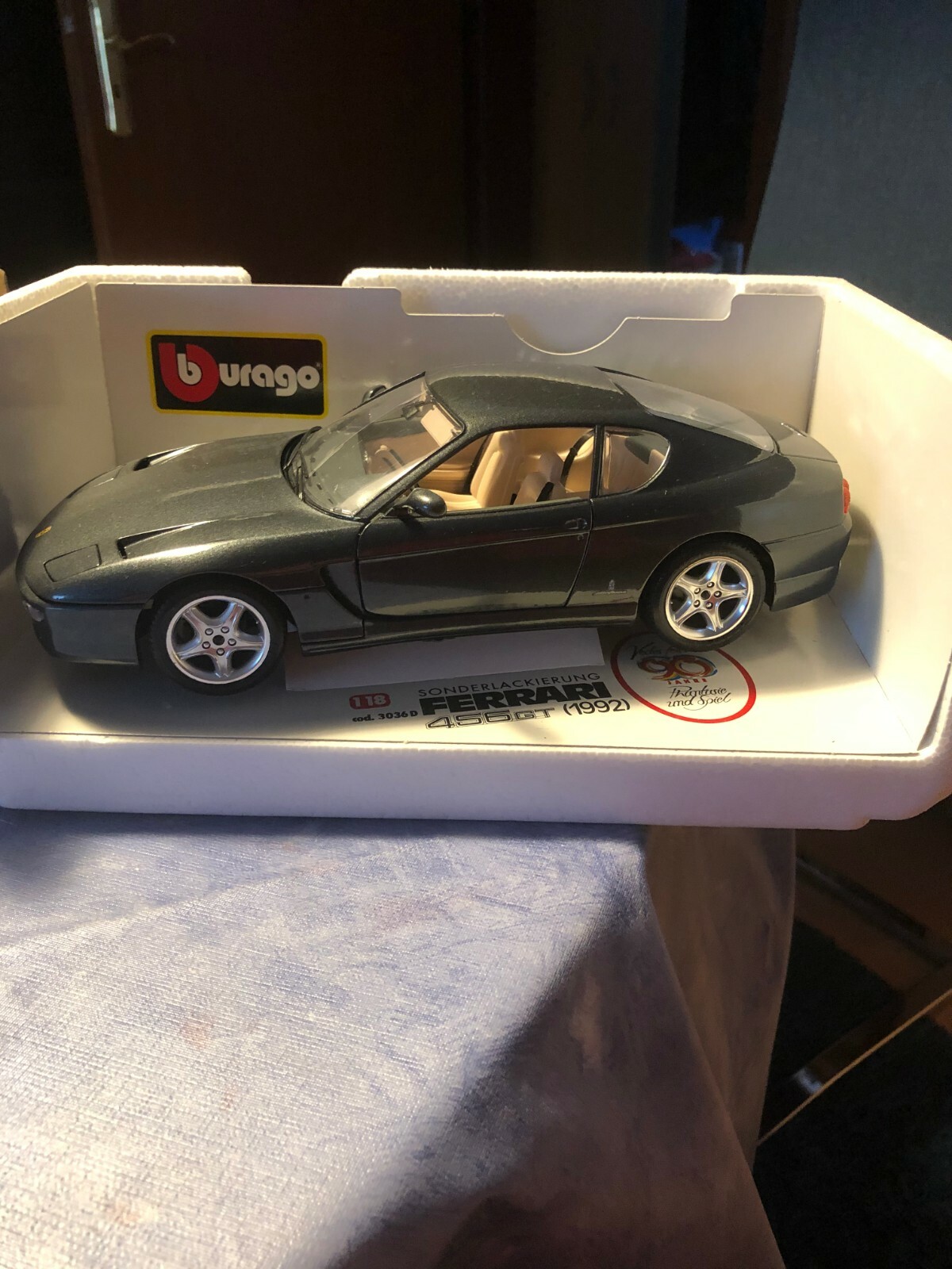 Ferrari 465 GT 1:18 Burago Cod. 3036 D grau-metallic | eBay