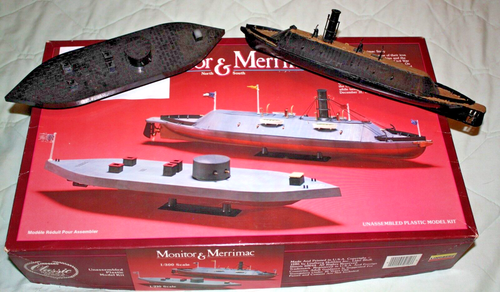 Lot LINDBERG MONITOR ( 1/210 Scale) and MERRIMAC (1/300 scale) Built ...