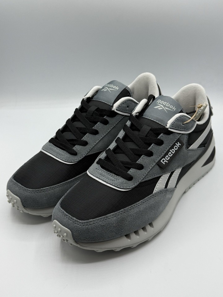 Reebok Forte Racer Shoes Men New Black Grey Sneakers | eBay