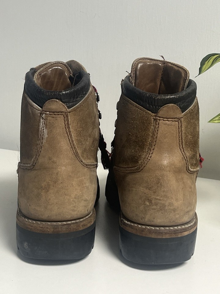 Dexter Vintage Brown Suede Hiking Mountain Boots Red Laces Vibram Soles ...