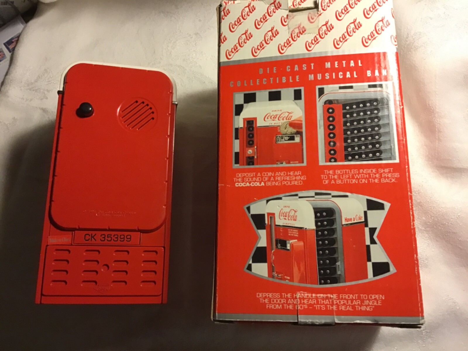 Coca Cola Vending Machine Musical Bank Vendo 1994 Working Coke D4 for ...