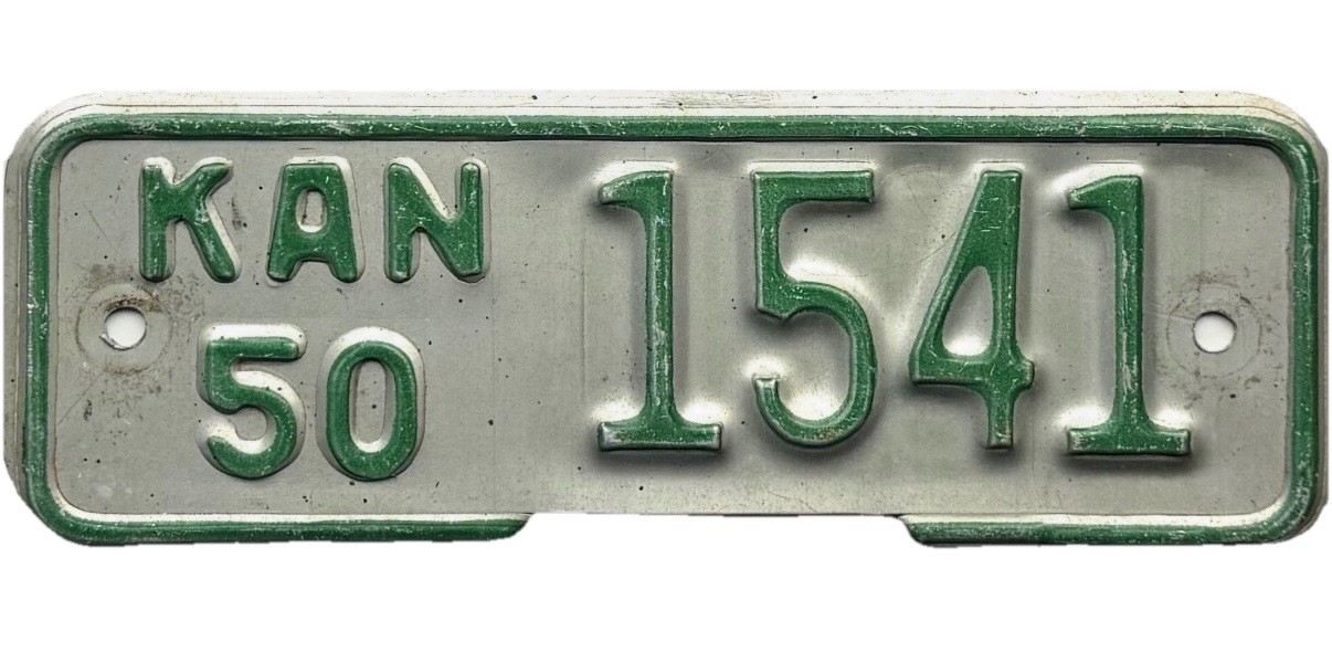 *99 CENT SALE* 1950 Kansas MOTORCYCLE License Plate #1541 No Reserve | eBay