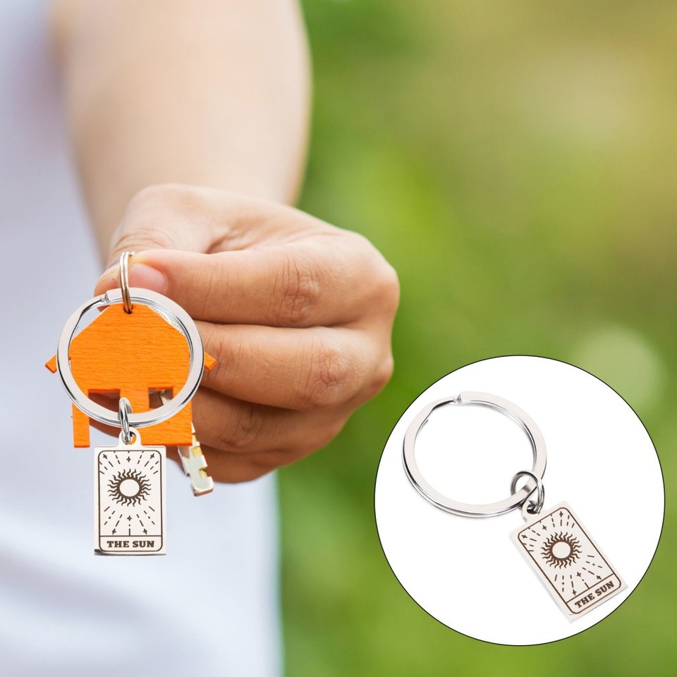 Stainless Steel Car Keychain Hanging Keyring Creative Star Pendant ...