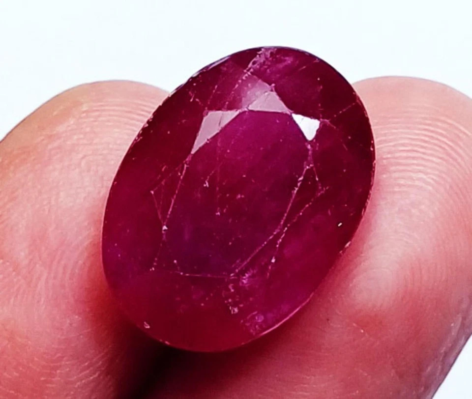 Oval Shape Natural Red Ruby 13.55 Ct Certified Loose Gemstone With Free ...