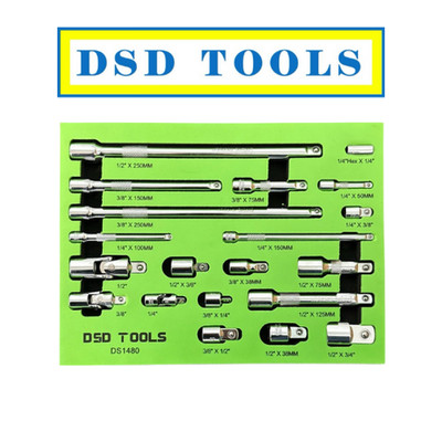 DSD TOOLS 20Pc Socket Extension Bar UJ Adapter Set 1/4" 3/8" 1/2" DR ...