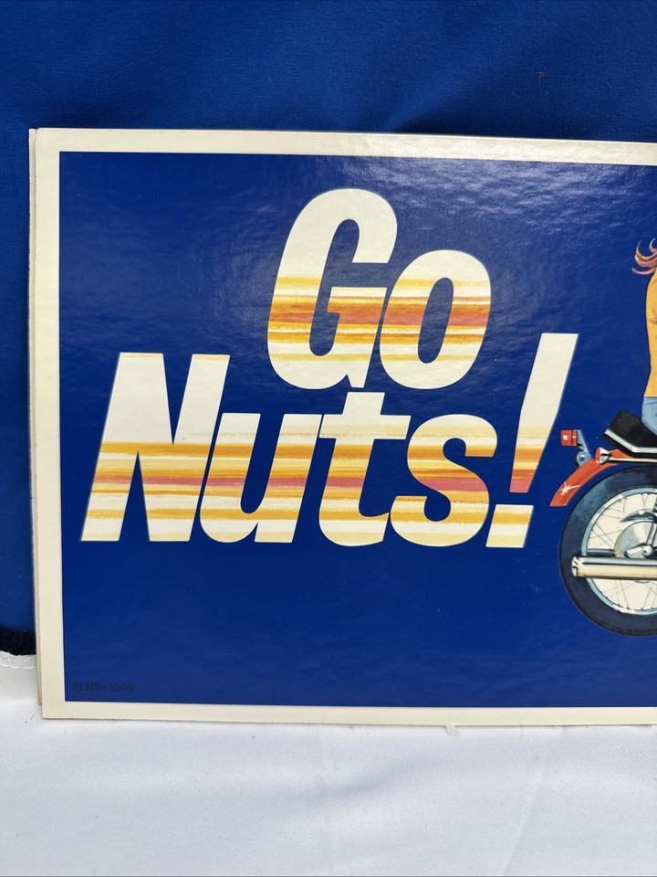 Vintage 1970s Mr Peanut Cardboard Advertisement Sign Go Nuts B5B 17”x7 ...