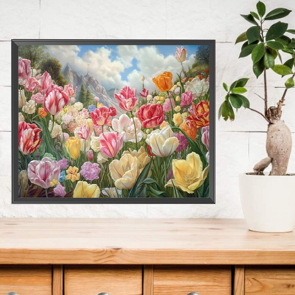 5D DIY Full Square Drill Diamond Painting Flowers Mountain Decor ...