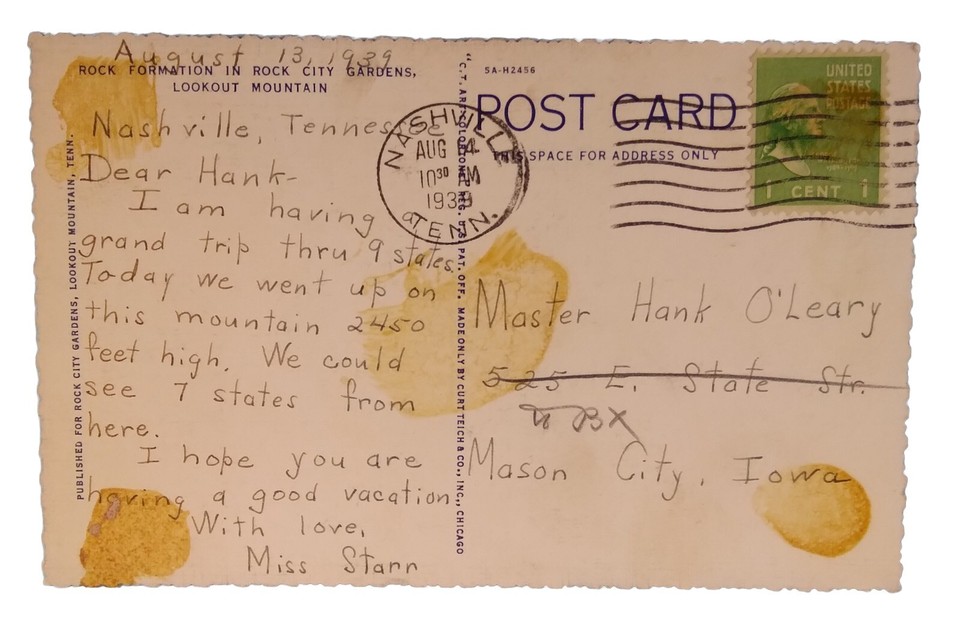 Postcard TN Rock Formation in Rock City Gardens Lookout Mountain 1939 ...