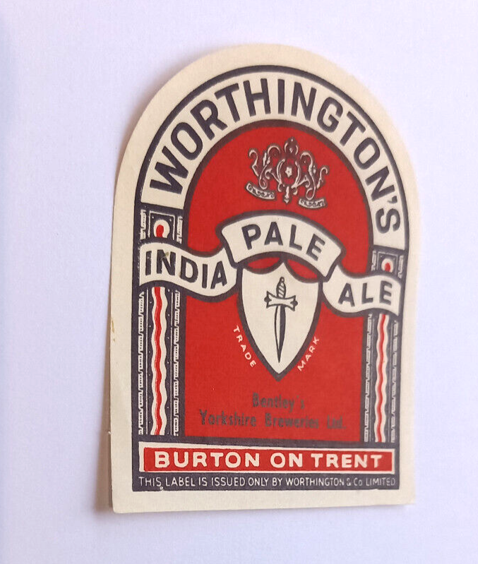 Bentley's Yorkshire Breweries Ltd - Worthington IPA - Vintage Beer ...