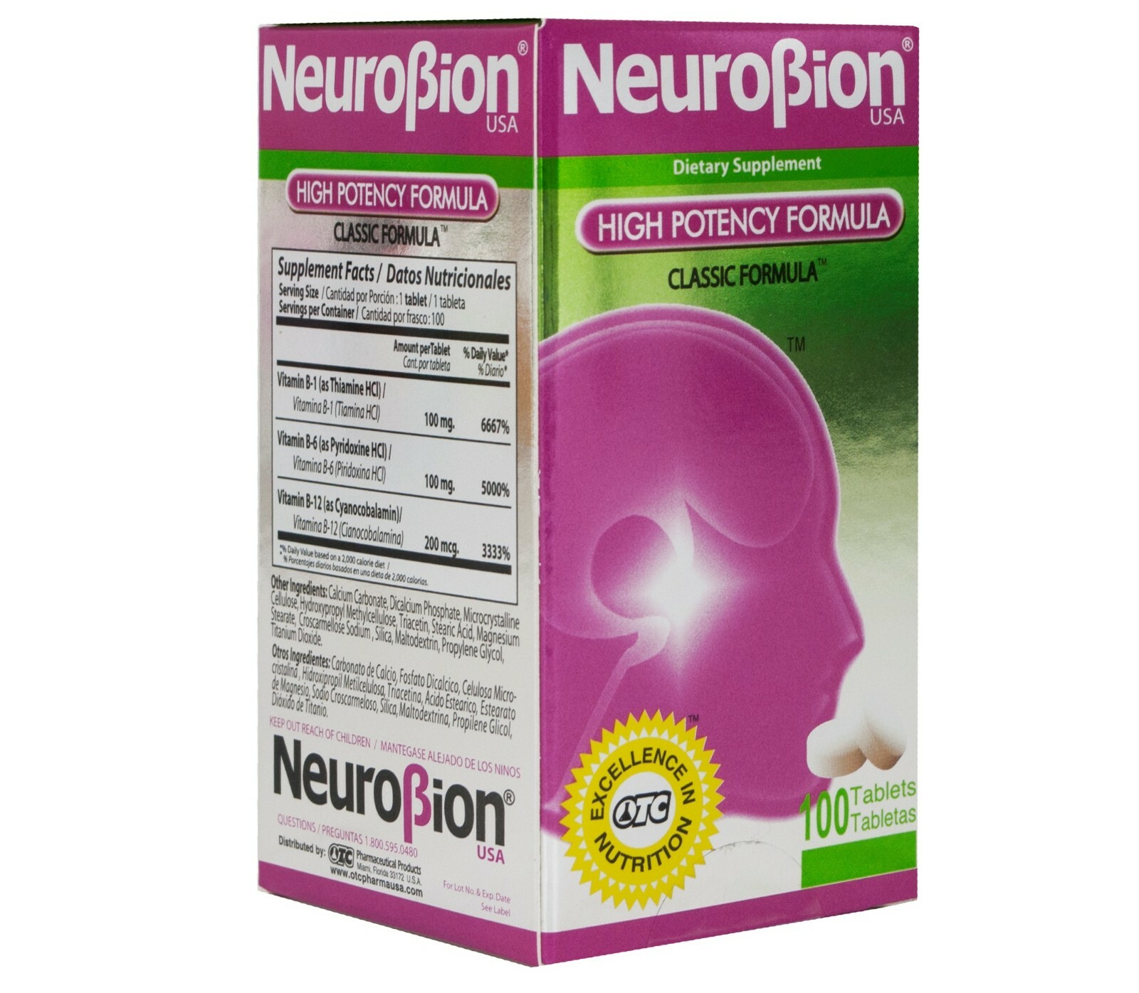 NEUROBION CLASSIC HIGH POTENCY FORMULA 100 TABLETS, Exp. 11/2026 (2 ...