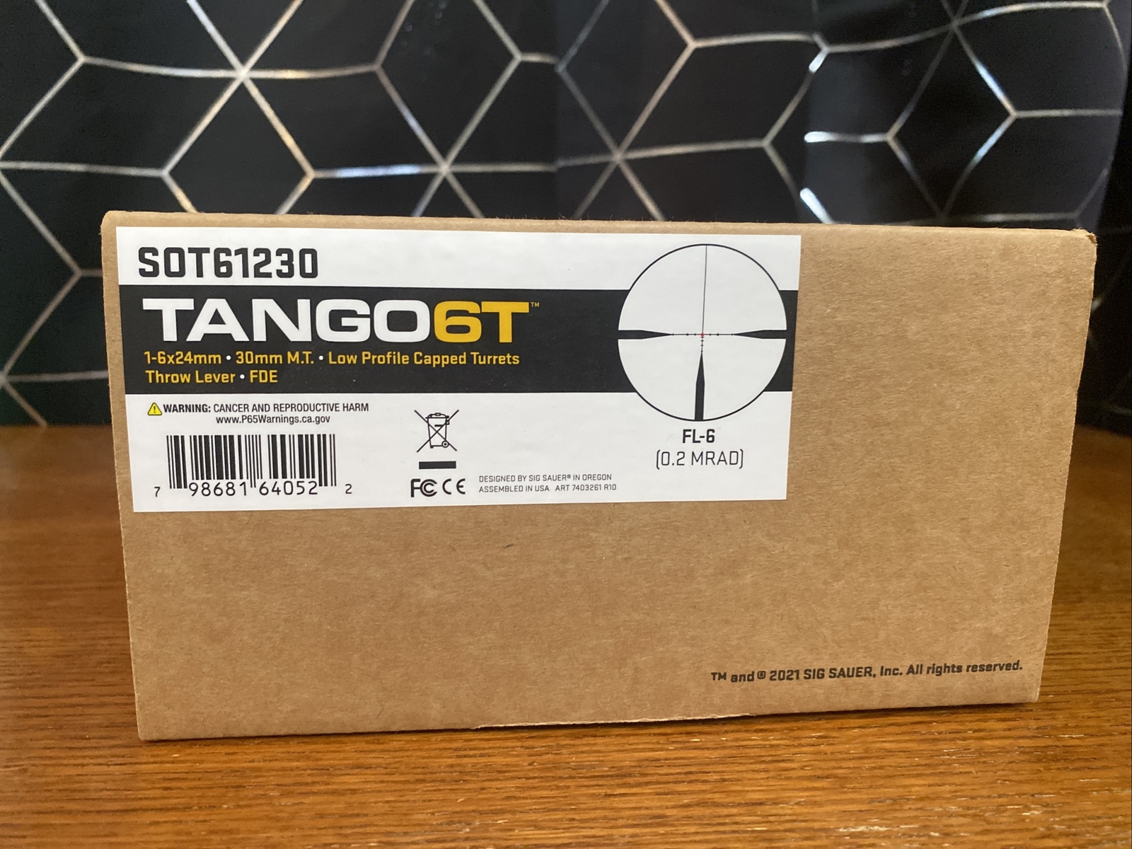Sig Sauer TANGO6T Scope 1-6x24mm - Illum FL-6 MRAD Reticle - 30mm FDE ...