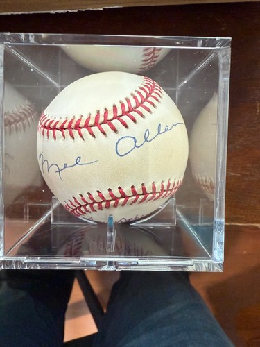 Signed Autographed Baseball Mel Allen Sweet spot (Tommy John on side ...