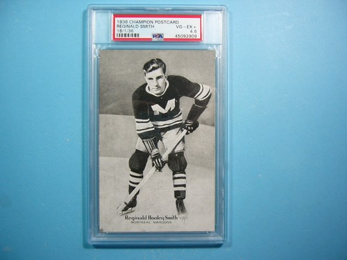 1936 CHAMPION NHL HOCKEY POSTCARD REGINALD HOOLEY SMITH PSA 4.5 VG/EX+ ...