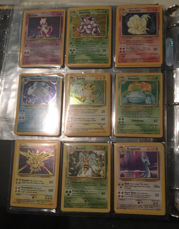 COMPLETE BASE SET POKEMON CARDS 102/102 - CHARIZARD INCLUDED (PL-EXC/NM ...