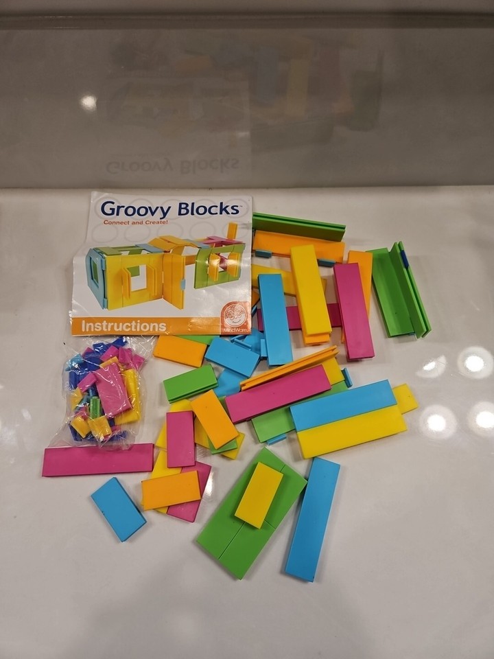 Groovy Blocks Connect Create USED, 60 Plus Pieces, MindWare, Incomplete ...