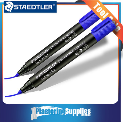 STAEDTLER Blue Marker 2 Piece 2mm Bullet Point Pen Texta ST-3523 MADE ...