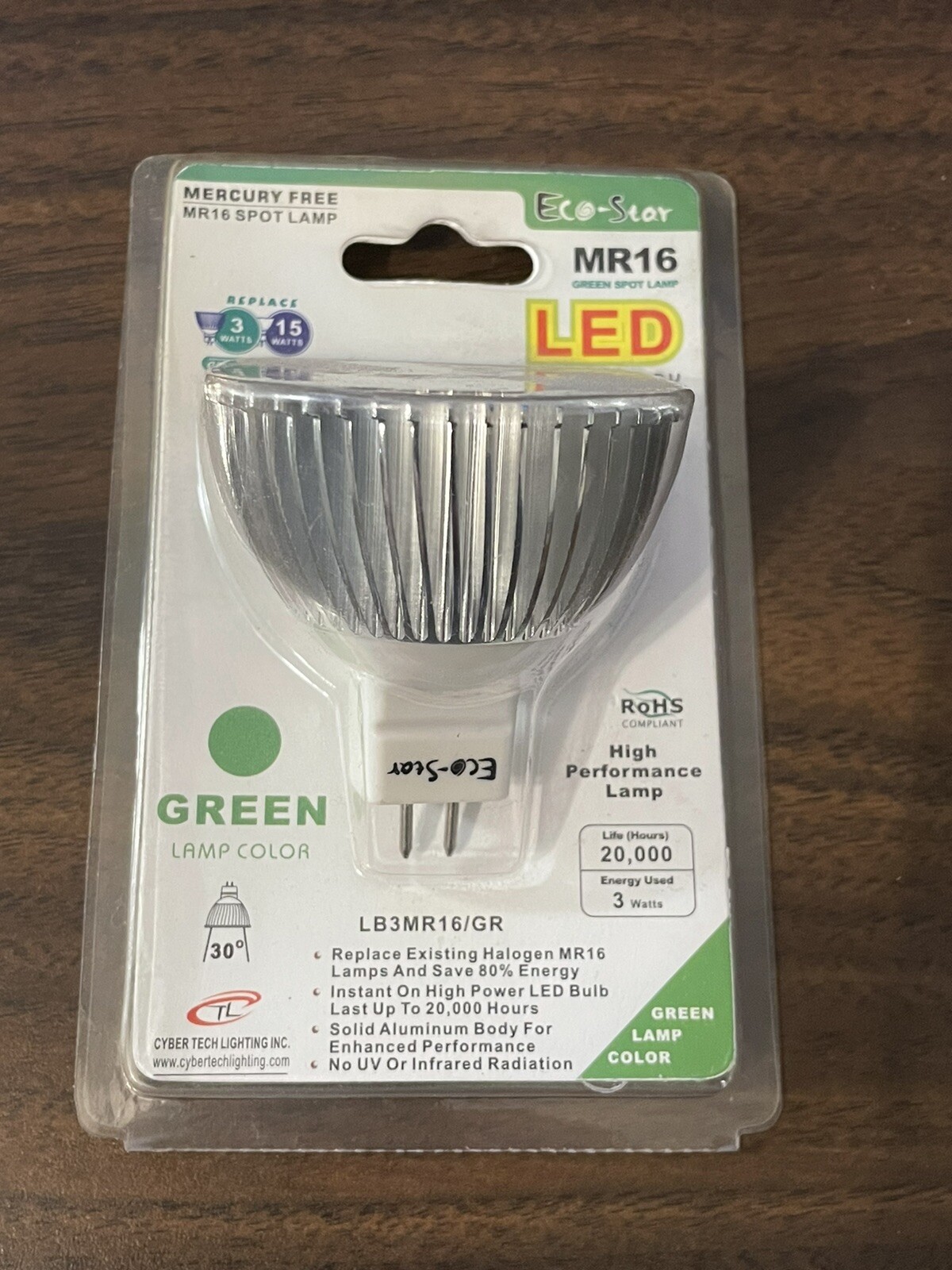 GREEN LED COLOR MR16 3W (GU5.3) 12V AC/DC 30 DEGREE SPOT BULB | eBay