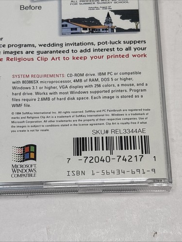 SOFTKEY Religious clip art Platinum CD-ROM 1994 Microsoft compatible ...