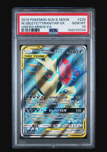 PSA 10 Mega Sableye & Tyranitar GX 225/236 Pokemon Unified Minds FA Tag ...