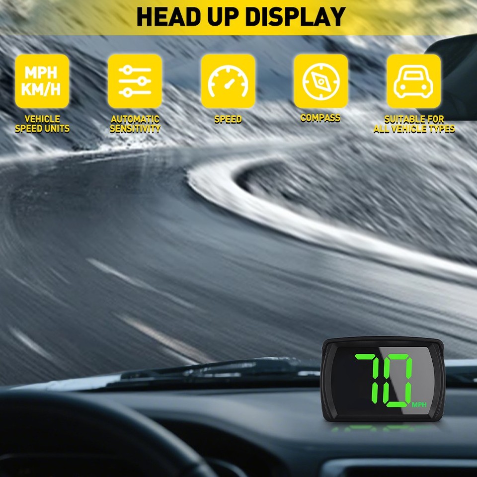 2025 Mini LED Digital Speedometer GPS Car Auto HUD Head Up Display MPH ...