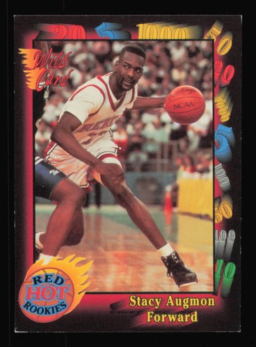 1991-92 Wild Card Red Hot Rookies #6 Stacey Augmon UER Basketball UNLV ...