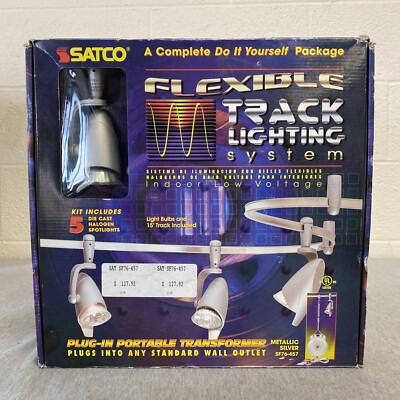 Satco 15ft Flexible Indoor Track Lighting System 5 Die Cast Halogen ...