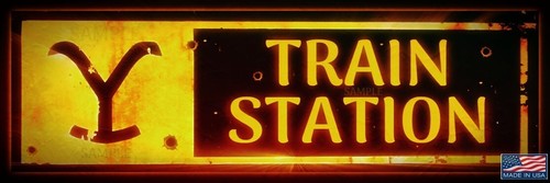 4"X12" METAL SIGN TRAIN STATION! COWBOY YELLOWSTONE DUTTON RANCH MAN ...