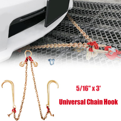 Tow G80 Recovery V Chain w/ 5/16'' x 3 FT Legs Grab Bridle w/ RTJ Hooks ...