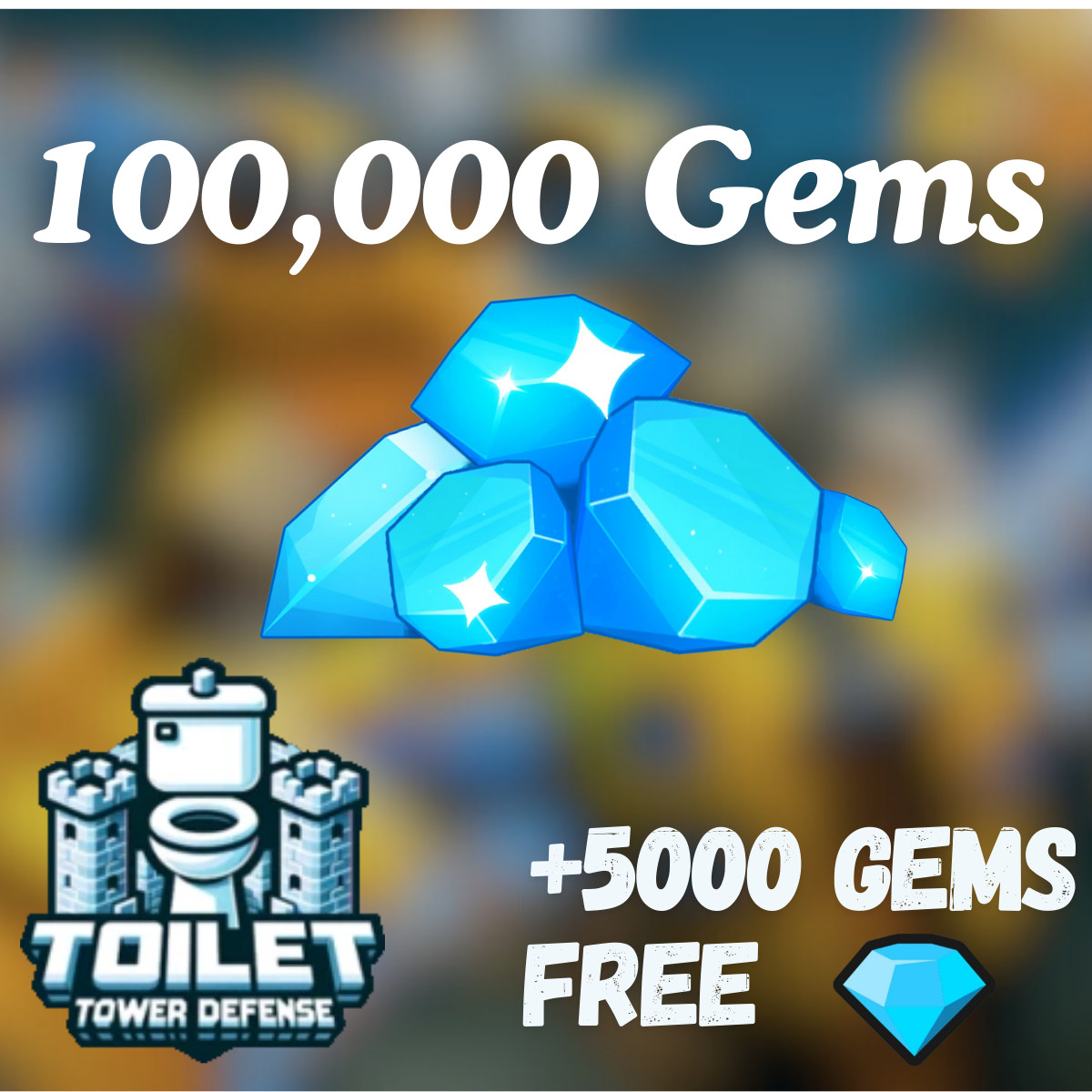 Toilet Tower Defense | TTD | 100K Gems | 100000 Gems 🔥 Fast Send 🔥 | eBay