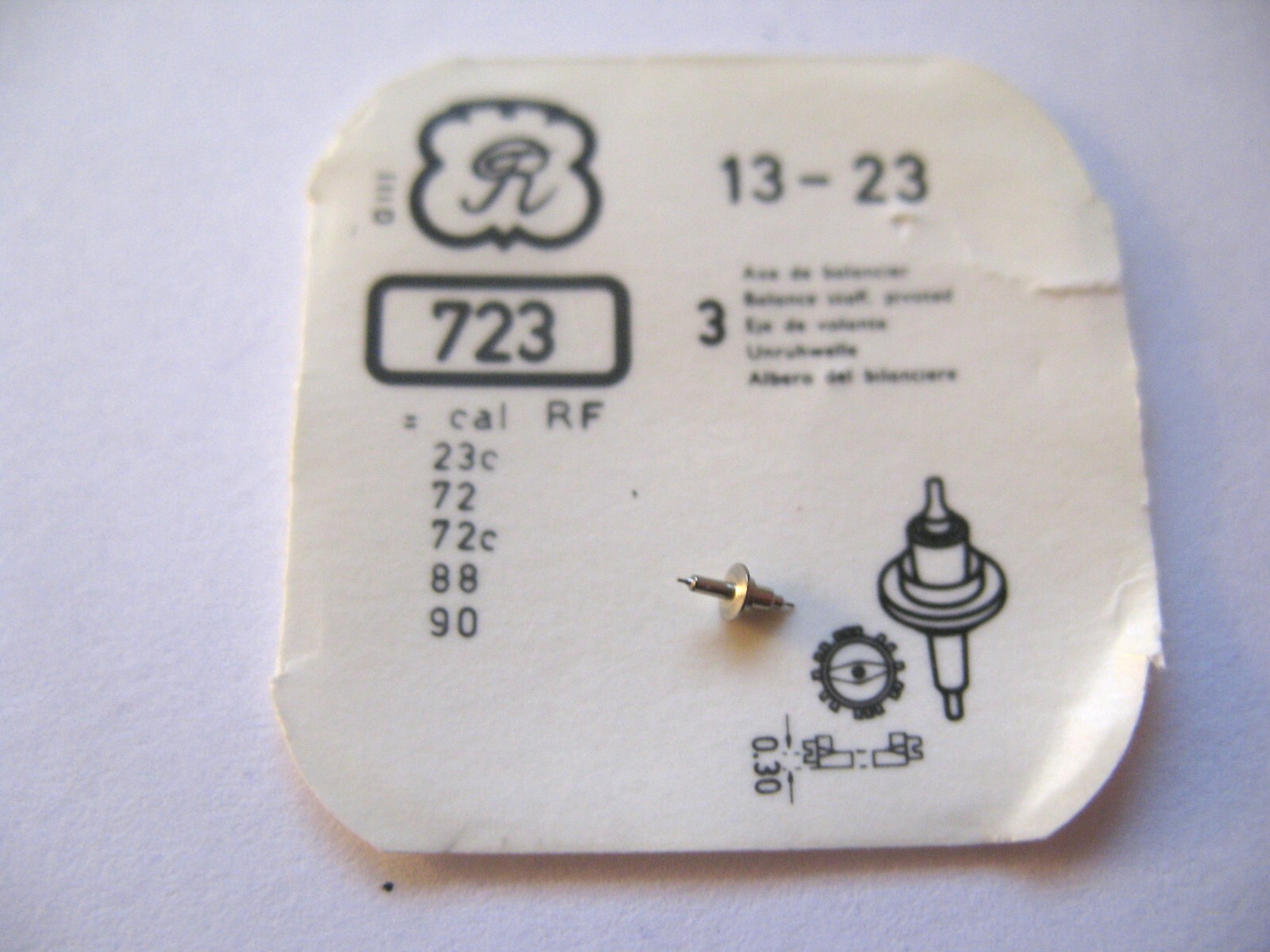 VALJOUX 23,72,72C,88,90 1X BALANCE STAFF NON SHOCK PART 723 | eBay