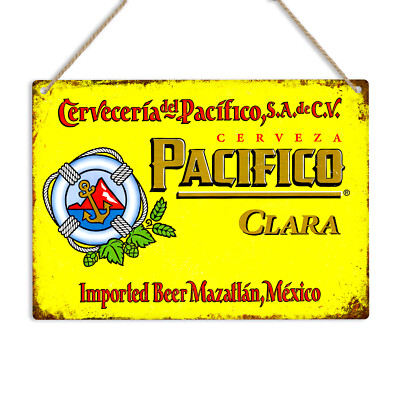 Pacifico Beer Metal Wall Sign Vintage Retro Plaque Bar Pub Man Cave ...