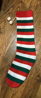 Knitted Christmas Stocking With Balls | eBay