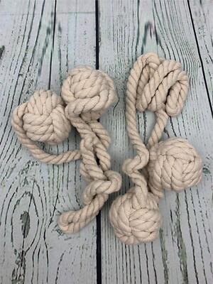 1 Pair Curtain Tiebacks Hand Knitting Cord Rope Buckle Window Holdbacks ...