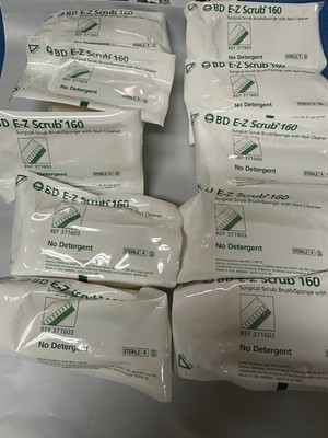 10 Pack BD E-Z Scrub 160 371603 No Detergent Surgical Scrub Brush | eBay