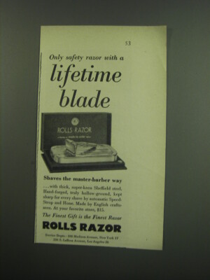 1949 Rolls Razor Ad - Only safety razor with a lifetime blade | eBay