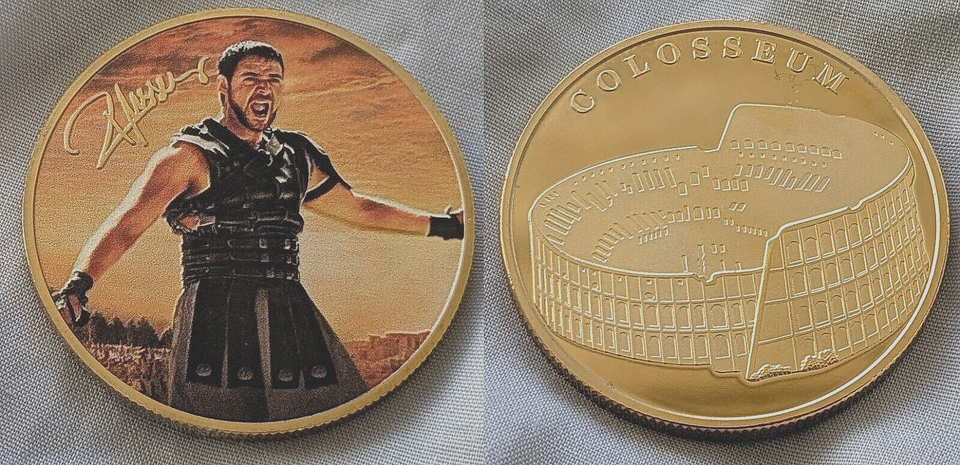 Gladiator Gold Coin Roman Autograph Rome 2000 2 History Oscar Winner ...