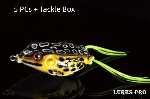 5 Frogs Fishing Lures Large Frog Topwater Crankbait Bait Tackle 1/2 oz ...