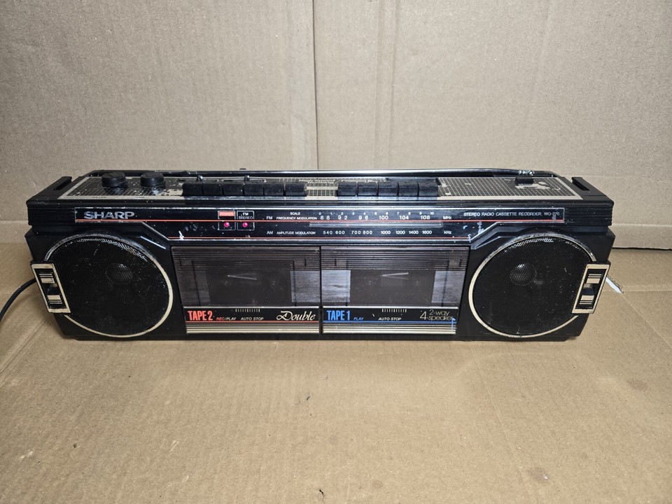Vintage Sharp Boombox WQ-276 Stereo Radio Cassette Recorder, PLS READ ...