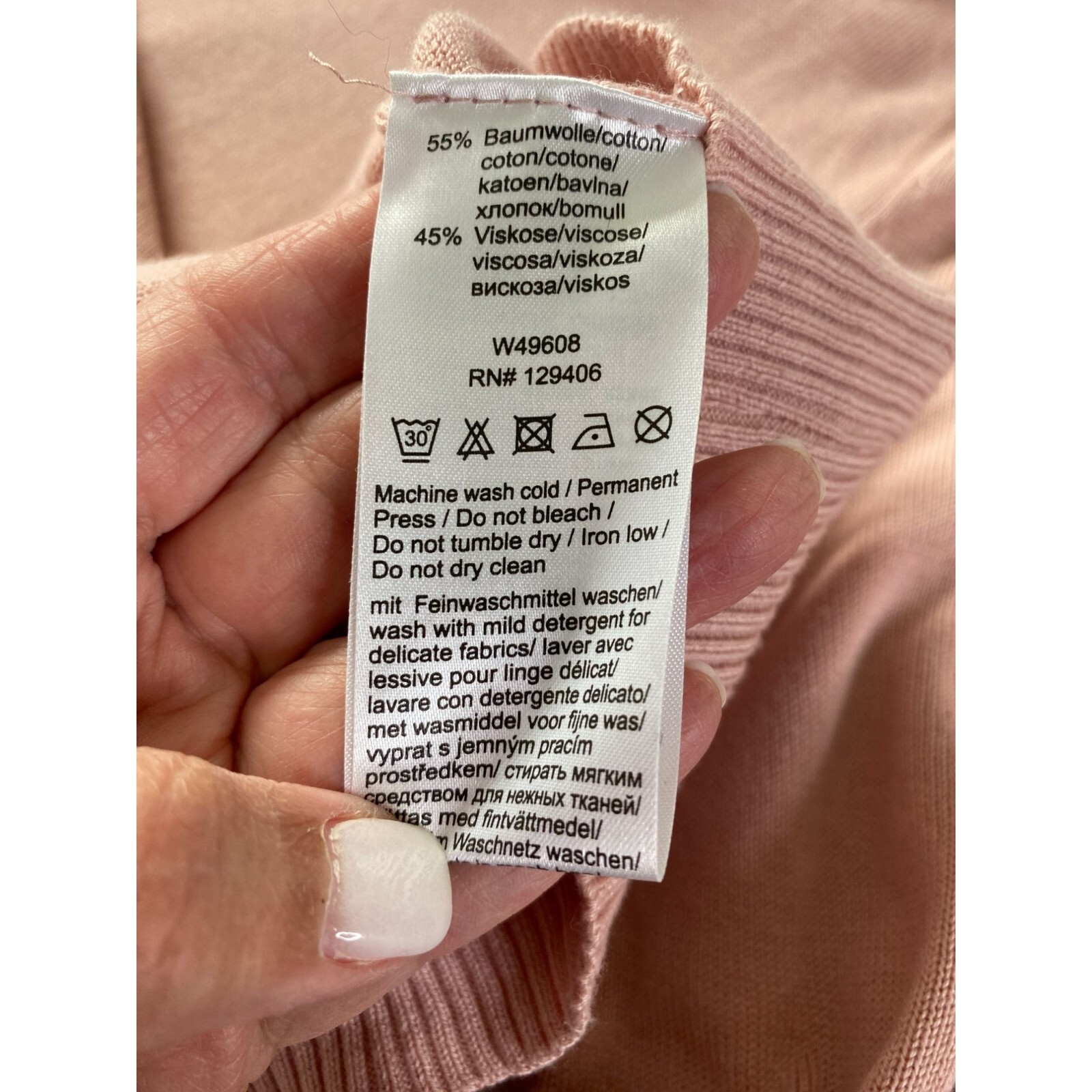 Alessa W. Collection Womens Blush Pink Cowl Neck Long Sleeve Sweater ...