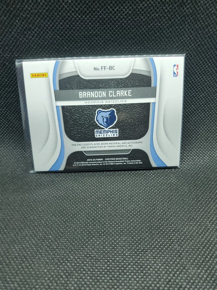 2019-20 Panini Certified Freshman Fabric Brandon Clarke Rookie Auto ...