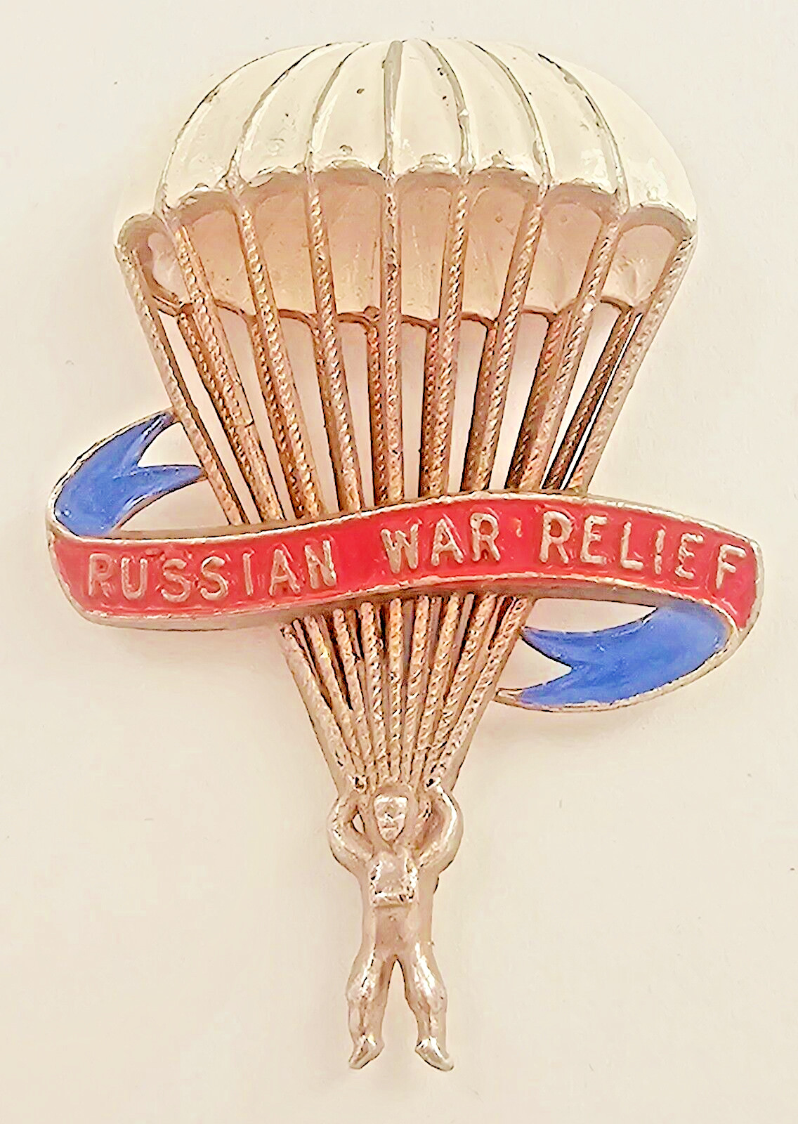 WWII Russian War Relief Paratrooper Pin Brooch Vintag… - Gem