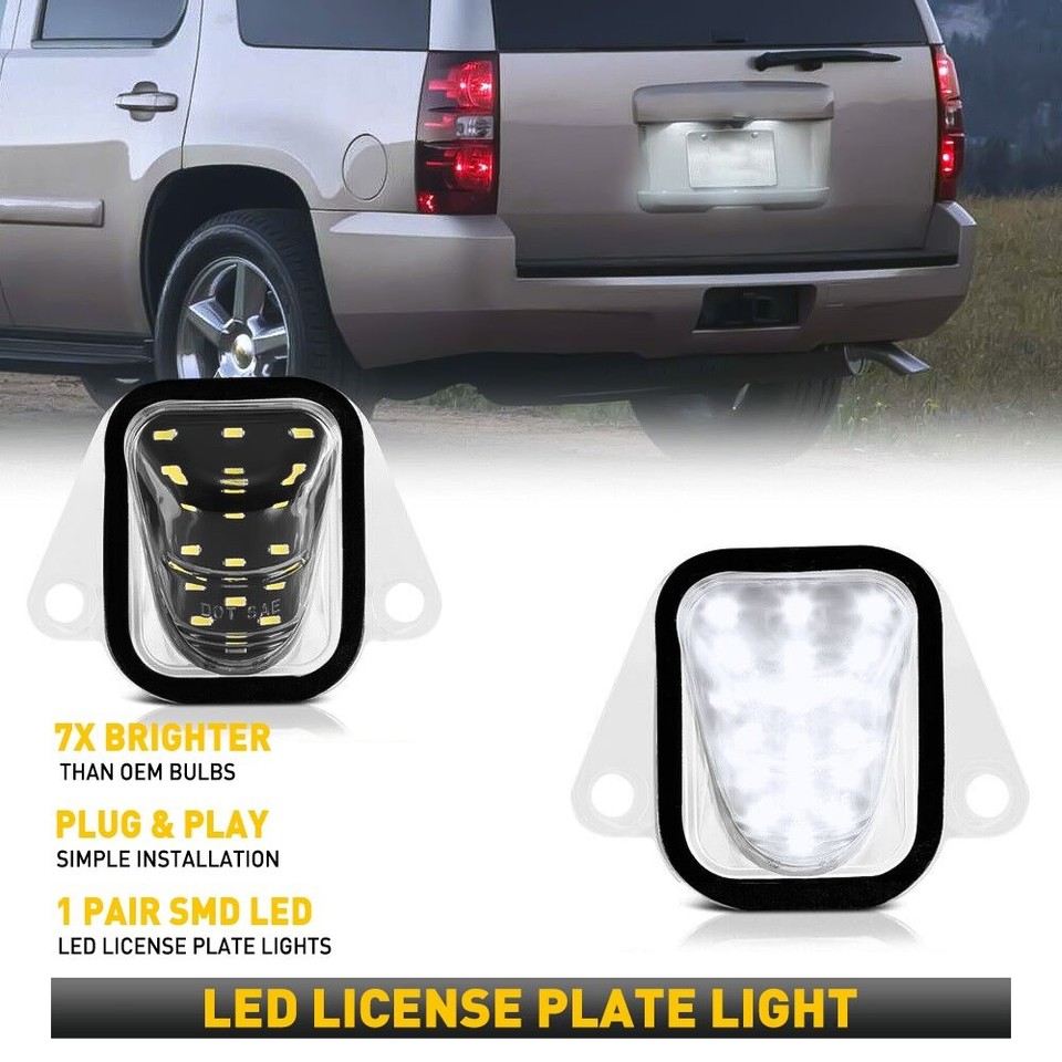 25778786 For 2007-2014 GMC Yukon | Yukon XL Pair 6000K White License ...
