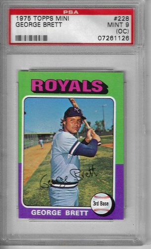 1975 Topps Mini PSA 9 MINT - George Brett ROOKIE CARD #228 RC HOF -HI ...