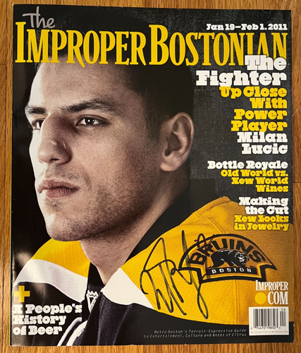 Former Boston Bruins Star Milan Lucic Autographed Improper Bostonian ...