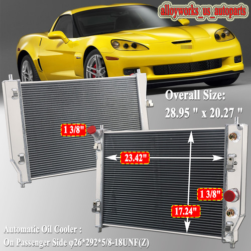 Aluminum 2 Rows Radiator For 2005-2013 Chevy Corvette C6 SSR 6.0L 6.2L ...