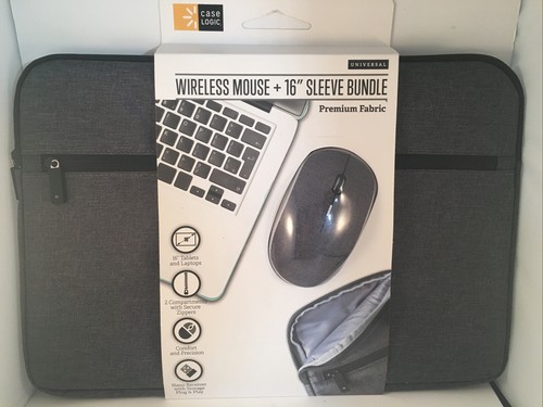 Case Logic Wireless Mouse & 16" Sleeve Bundle Gray (CL-CB-SV-100-64 ...