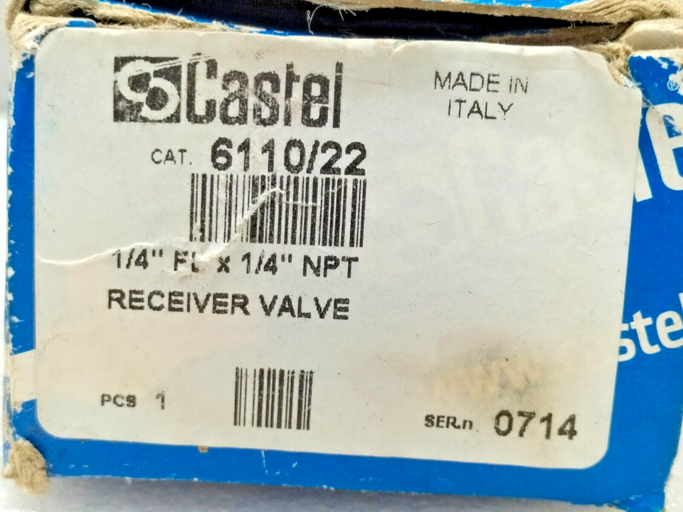 CASTEL 6110/22 RECEIVER VALVE 1/4" FL X 1/4" NPT | eBay