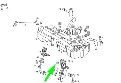 MERCEDES-BENZ C W202 FUEL TANK LEFT SENSOR WITH PUMP A2084700541 NO ...