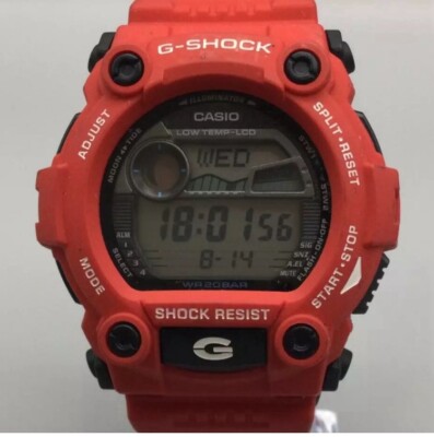 Casio G-Shock Watch Men 50mm Digital Red 3194 G-7900A Moon Phases Tide ...